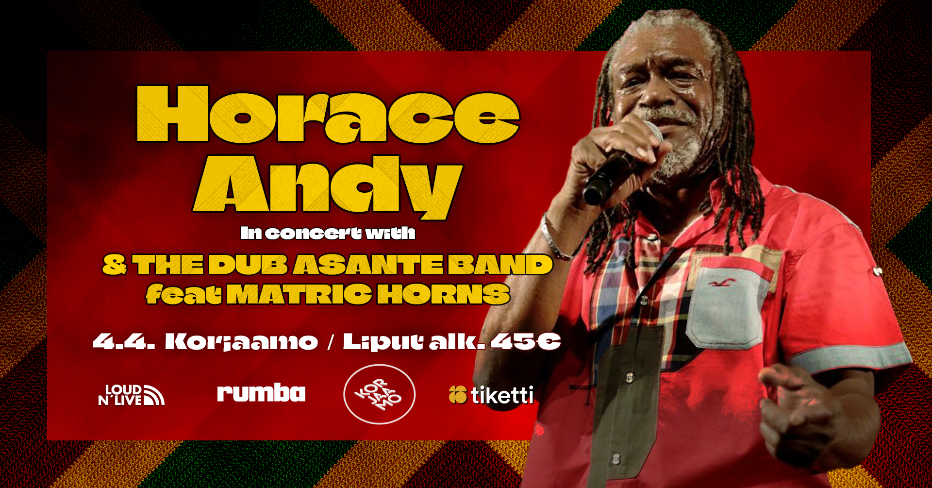 Horace Andy (JM) – Kulttuuritehdas Korjaamo